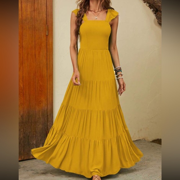 Accessories | Bobo Ruffle Hem Backless Maxi Dress | Poshmark